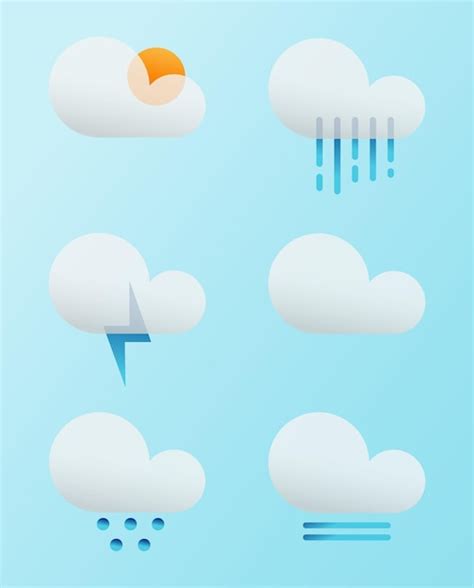 Premium Vector Clouds Weather Icon Set