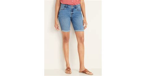 Old Navy Mid Rise Cuffed Bermuda Slim Jean Shorts Best Old Navy Women