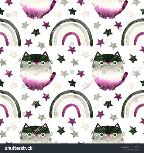 Asexual Pride Rainbow Seamless Pattern Stars Stock Illustration