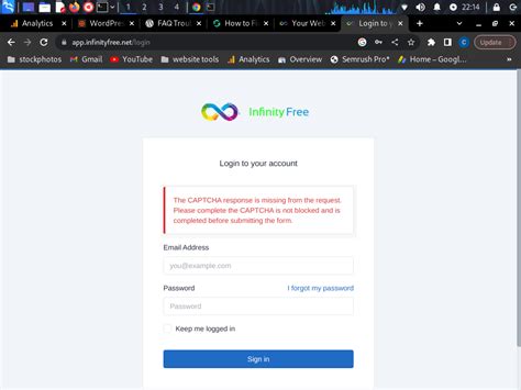 The CAPTCHA Response Is Missing Hosting Support InfinityFree Forum