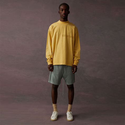 Fear Of God Essentials Ss23 Long Sleeve Logo Tee Light Tuscan 125bt2
