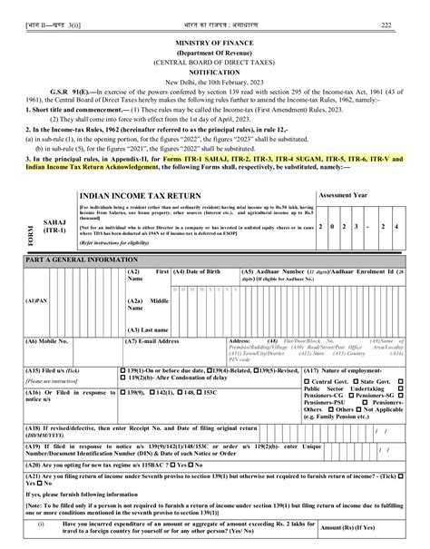 Itr Forms And Income Tax Return Acknowledgement Notified For Assessment