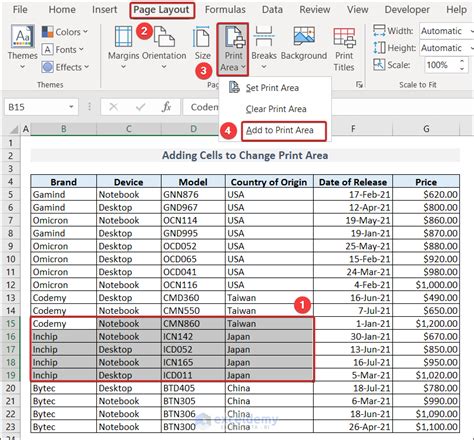 How To Change The Print Area In Excel Methods ExcelDemy