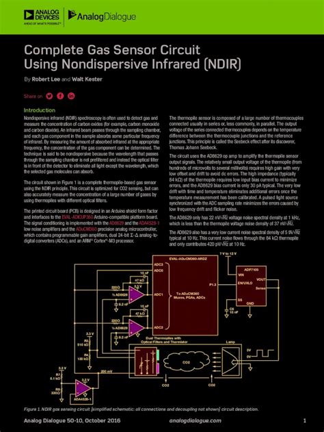 Pdf Complete Gas Sensor Circuit Using Nondispersive Infrared Gas