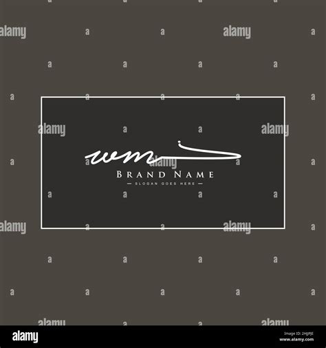 Initial Letter Wm Logo Handwritten Signature Style Logo Simple