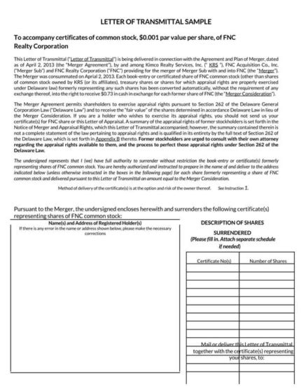 Transmittal Letter Format 38 Examples Samples