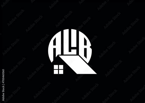 Real Estate Letter Alb Monogram Vector Logo Home Or Building Shape Alb