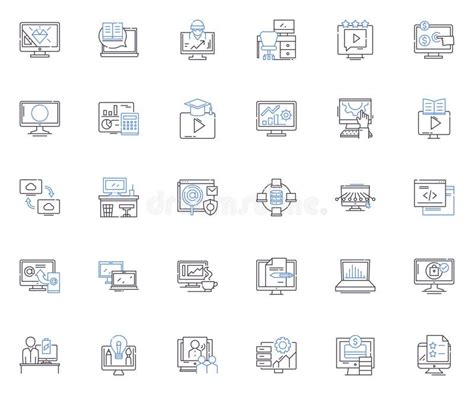 Digital Connectivity Line Icons Collection Internet Wireless