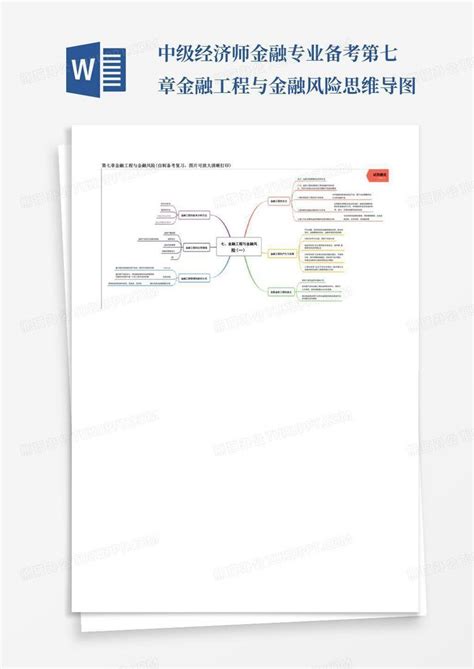 中级经济师 金融专业备考第七章金融工程与金融风险思维导图word模板下载 编号laarygpa 熊猫办公