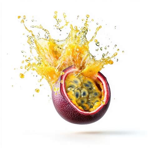 Exploding Real Passion Fruit Food Photography Explosion Premium Ai