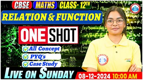 Class 12 Maths Chapter 1 Relations And Functions One Shot Maths All