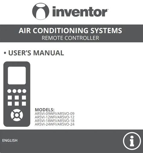 Inventor Ar5vi 09wfi Air Conditioning Systems User Manual