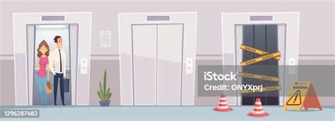 엘리베이터 오픈 폐쇄 수리 문 엘리베이터 현관 내부 벡터 일러스트와 사무실 건물 엘리베이터에 대한 스톡 벡터 아트 및 기타 이미지 엘리베이터 건물 외관 건설 산업
