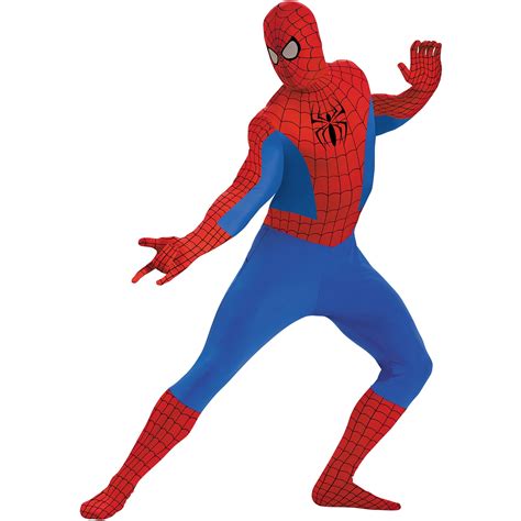 Deluxe Superhero Full Bodysuit Adult Costume Spider Man Red And Blue