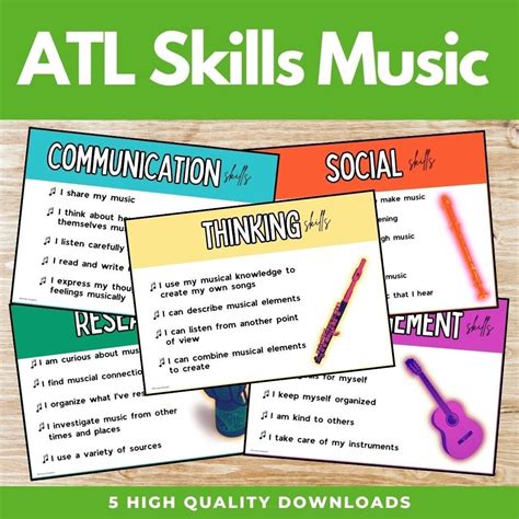 Pyp Atl Approaches To Learning In Music Etsy Canada Learner Profile Skills To Learn Music