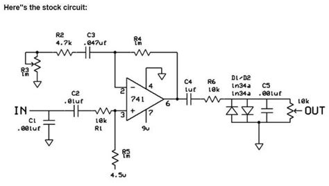 Guitar Distortion Circuit Schematics