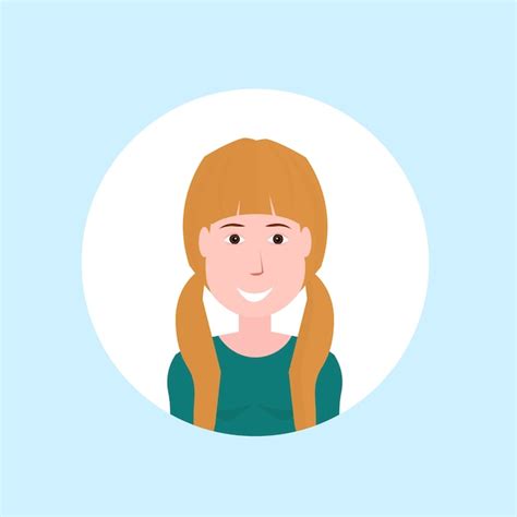 Premium Vector Red Haired Woman Face