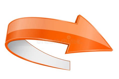 Orange 3d Arrow With White Reverse Side Stock Vector Illustration Of