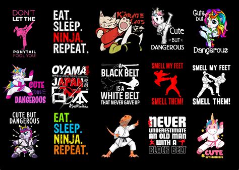 15 Karate Shirt Designs Bundle For Commercial Use Part 2 Karate T Shirt Karate Png File
