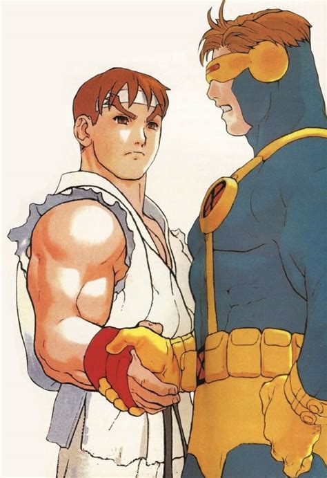 Ryu Vs Cyclops Artwork In X Men Vs Street Fighter Street Fighter Art