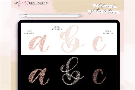 Sparkler Glitter Procreate Lettering Brushes Design Cuts