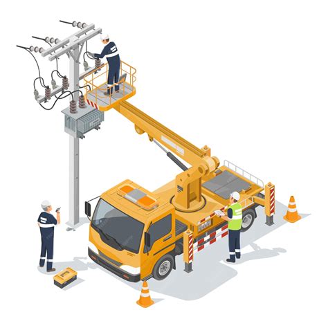 Premium Vector Employees Electric Power And Engineer Maintenance