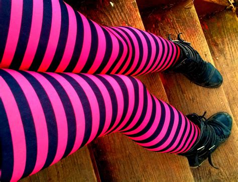 Ragdoll Pink And Black Stripe Leggings Pants Lycra Etsy