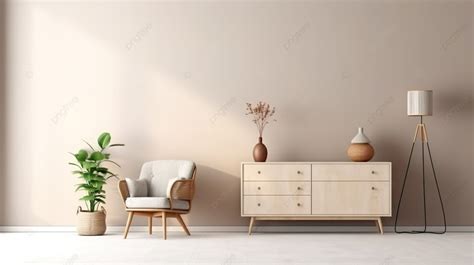 단순화된 스칸디나비아 거실 캐비닛 의자와 멋진 3d 꽃 방 모형 인테리어 모형 최소한의 방 배경 일러스트 및 사진 무료 다운로드 Pngtree