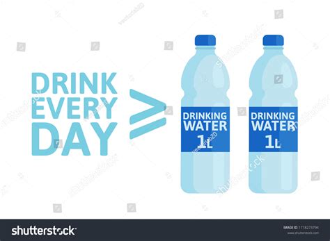 Drink Two More Liters Clean Fresh Stock Vector Royalty Free
