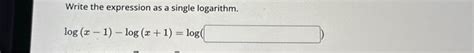 Solved Write The Expression As A Single Logarithm Chegg