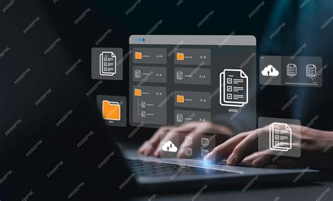 Premium Photo Businessman Using A Computer To Document Management Concept Online Documentation