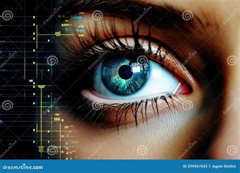 Woman Female Iris Technology Vision Digital Face Futuristic Eye Future