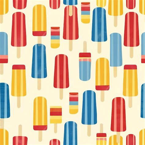 Premium Photo Popsicle Seamless Pattern Summer Concept
