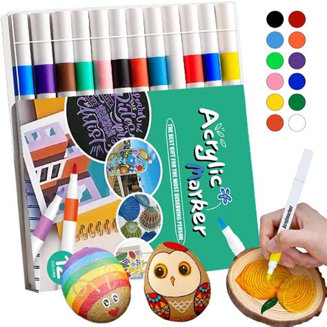 HOMALIFE Farben Acrylstift Set Permanent Acrylstifte für Steine Wasserfest Geschenk für