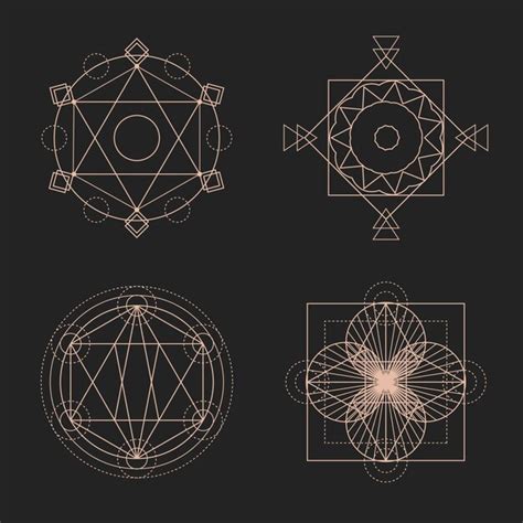 Premium Vector Flat Design Sacred Geometry Element Collection