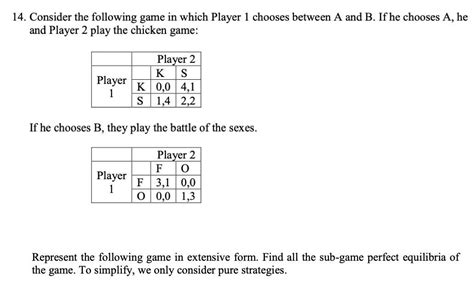 Solved Consider The Following Game In Which Player Chegg