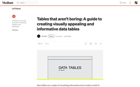 Tables That Arent Boring A Guide To Creating Visually Appealing And Informative Data Tables