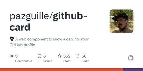 Github Pazguillegithub Card Octocat A Web Component To Show A