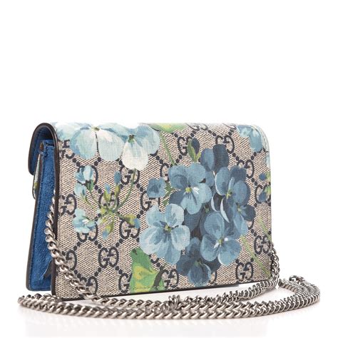 GUCCI GG Supreme Monogram Blooms Super Mini Dionysus Bag Blue