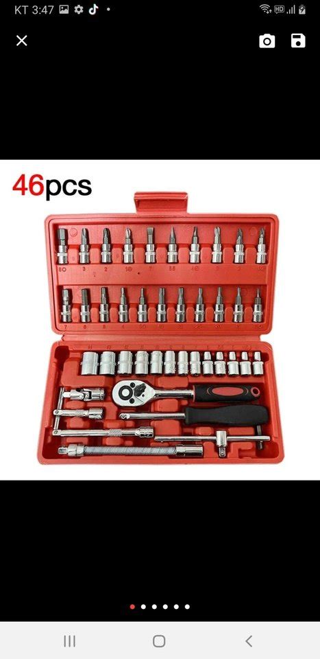 46pcs 자동차 공구 런치 세트 스크류드리이버 렌치 세컨웨어헬로마켓