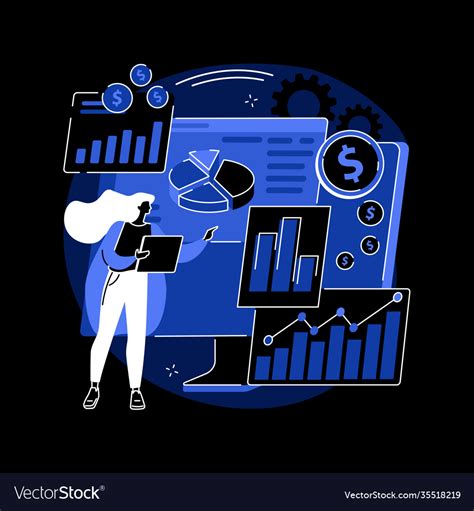 Financial Data Management Abstract Concept Vector Image