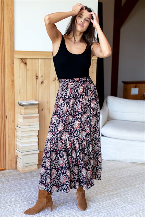 Shirred Skirt Thalia Satin Emerson Fry