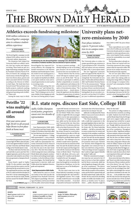 Friday February 15 2019 By The Brown Daily Herald Issuu