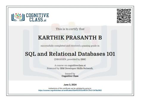 Karthik Prasanth B On Linkedin Ibm Sql Relationaldatabases Databasemanagement Dataanalysis…