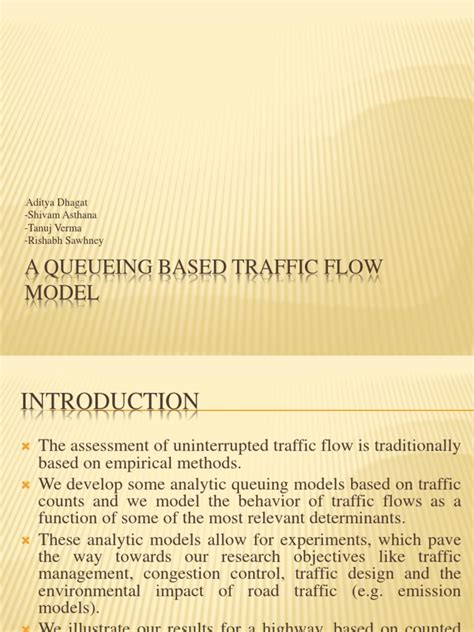 a queueing based traffic flow model pdf teaching mathematics