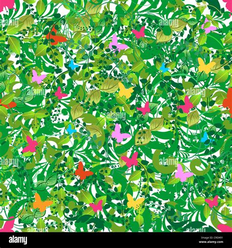 Leaf Flower And Butterfly Pattern Background Vector File Layered For Easy Manipulation And