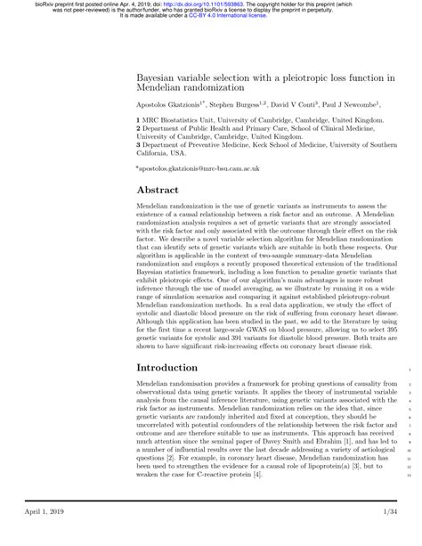 pdf bayesian variable selection with a pleiotropic loss function in