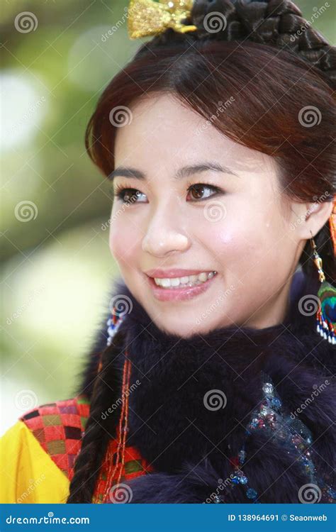 Aisa Girl Potrait On Nature Back Ground Editorial Photo Image Of