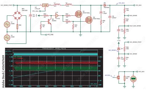 Vector Diagram Of An Electrical Schematic Of An Electronic Device