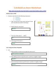 Build An Atom Worksheet Create And Customize Atoms In PhET Course Hero